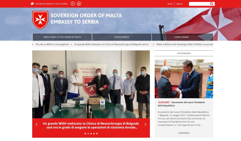 New website! - Embassy of the Sovereign Order of Malta to Serbia
